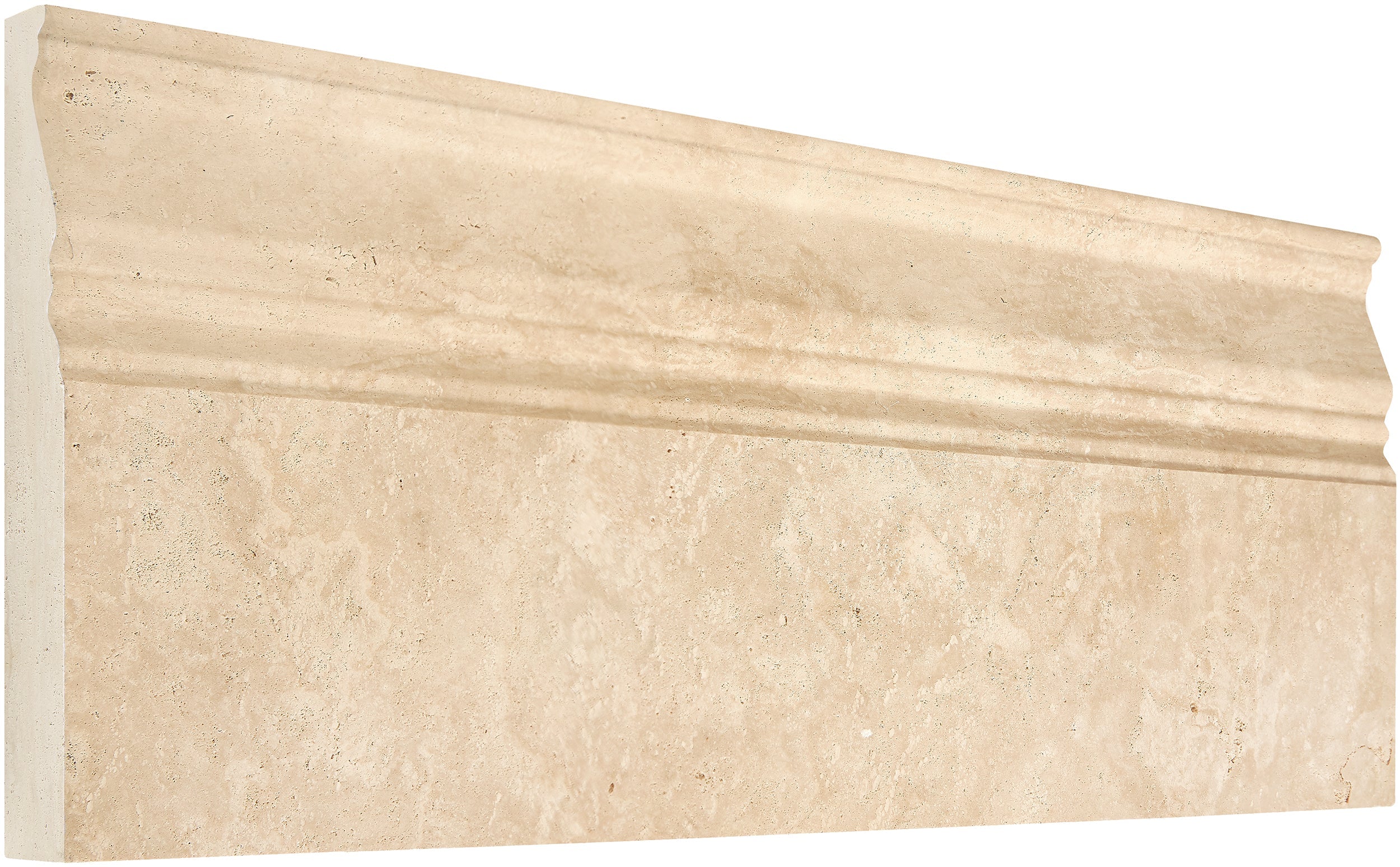 Ivory (Light) Travertine 5" X 12" Baseboard Trim Honed – Socaltiles